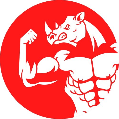 Bodybuilder Rhinoceros Vector Images (45)