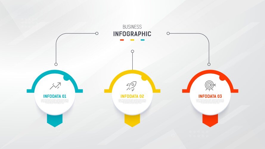 Three step infographic label design template Vector Image
