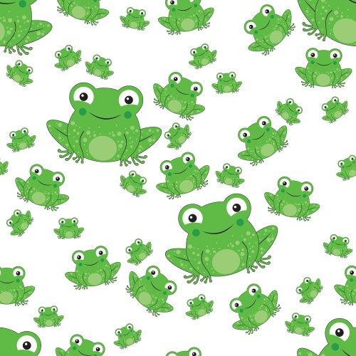 Frog seamless pattern cartoon cute frogs kids Vector Image