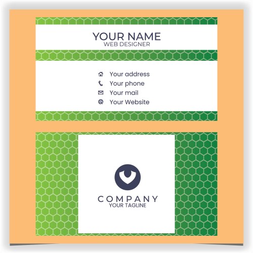 Business card green design template Royalty Free Vector