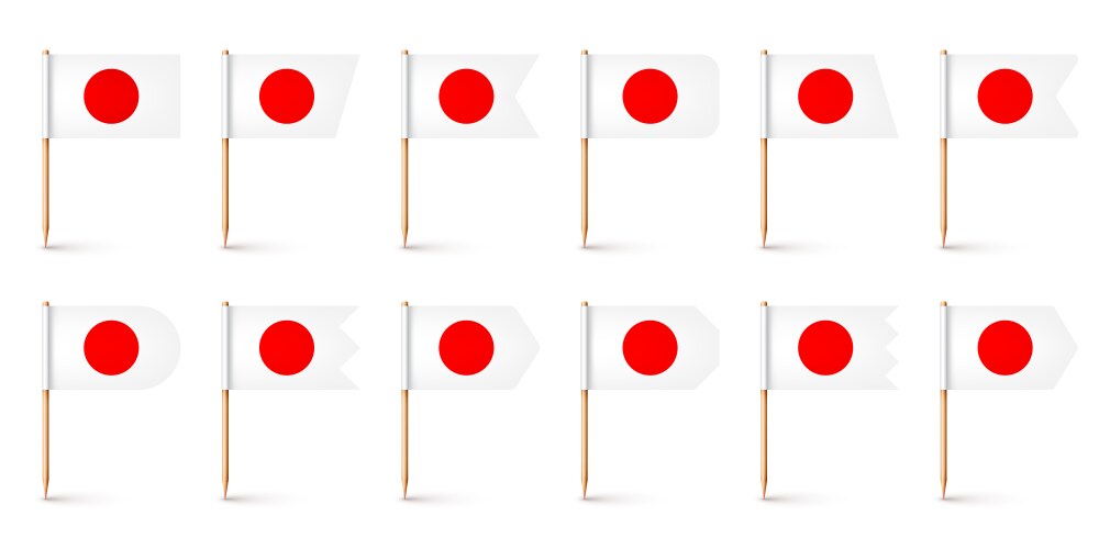 Realistic various japanese toothpick flags Vector Image
