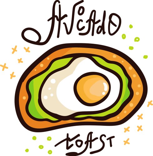 Cute cartoon kawaii food avocado Royalty Free Vector Image