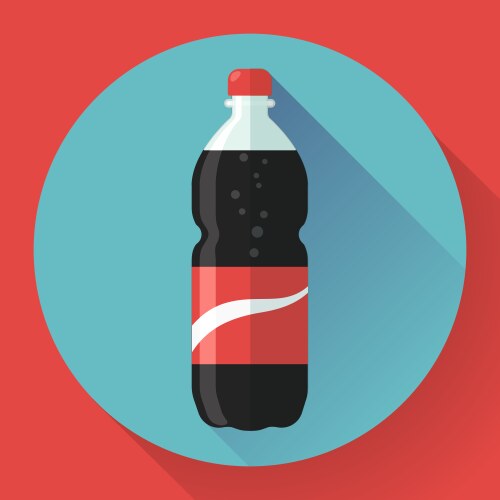 Four plastic bottles of cola with labels Vector Image