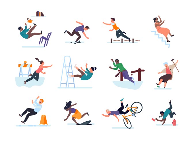 Slips trips and falls Vector Images & Graphics for Commercial Use ...