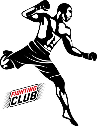 Fight player logo design boxing template Vector Image