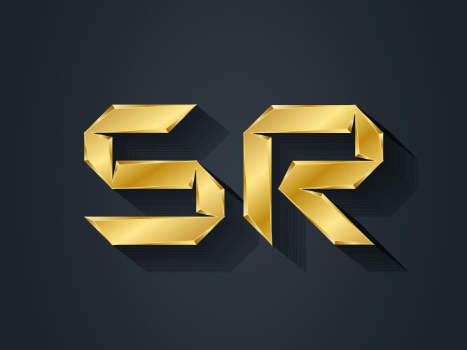 Rs - gold logotype elegant template for company Vector Image