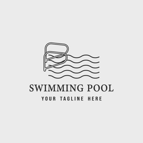 Swimming pool logo line art simple minimalist Vector Image