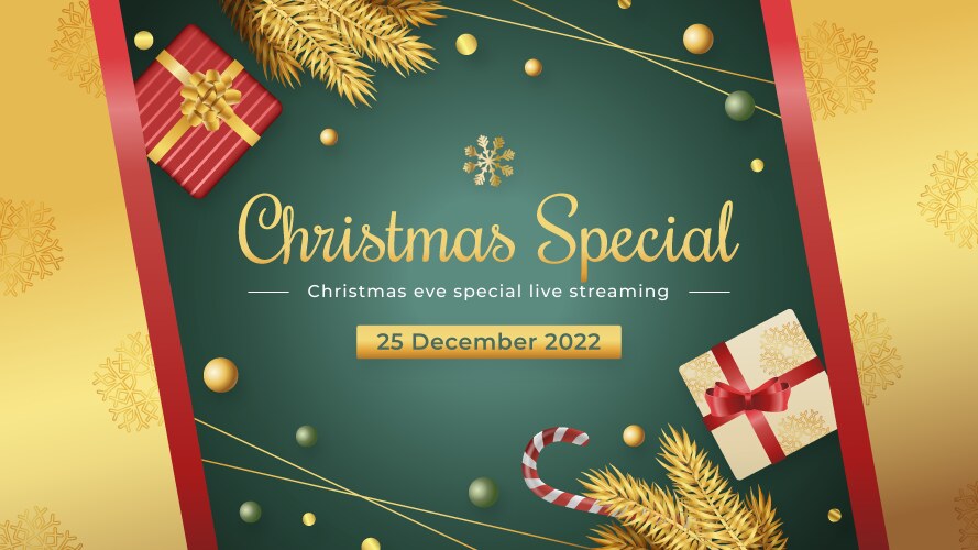 Christmas season youtube thumbnail Royalty Free Vector Image