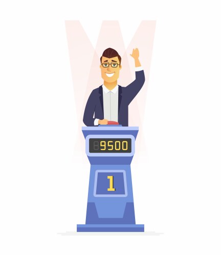 Red buzzer waiting to be pushed for game show Vector Image