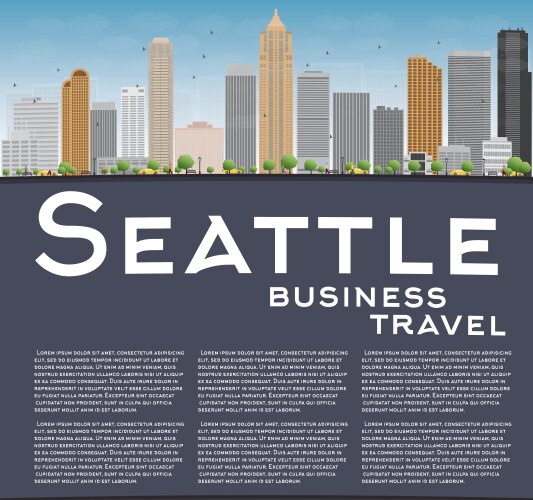 Seattle skyline Royalty Free Vector Image - VectorStock