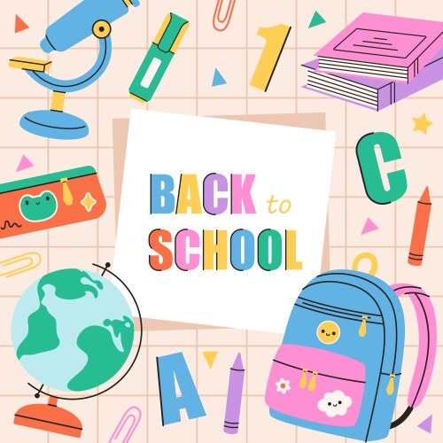 Trendy school poster background modern design Vector Image