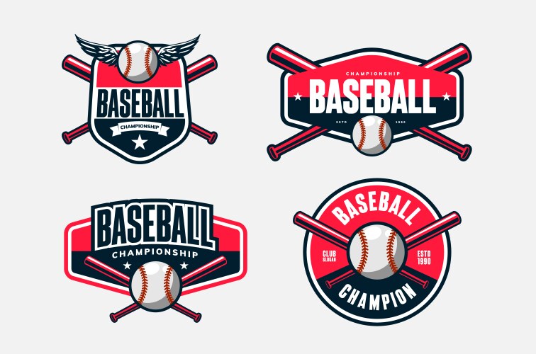 Baseball logo design Royalty Free Vector Image