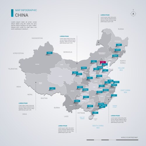Population map china Royalty Free Vector Image