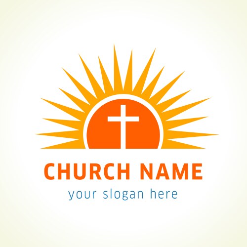Bible sunset and cross church logo concept icon Vector Image