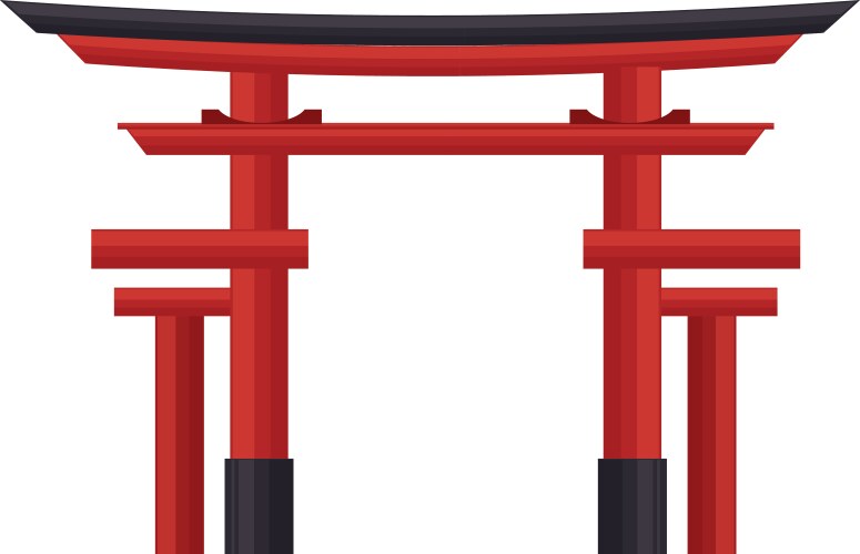 Japanese red gate traditional oriental landmark Vector Image