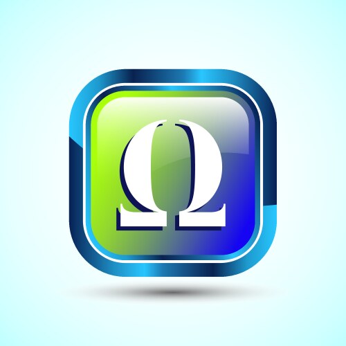 Omega icon design letter for apps Royalty Free Vector Image