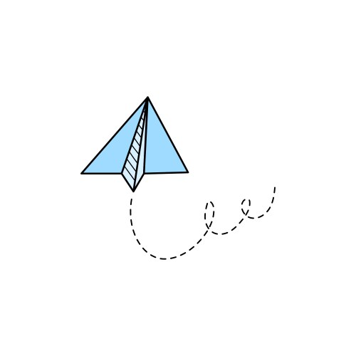 Cartoon paper airplane logo of the aircraft made Vector Image
