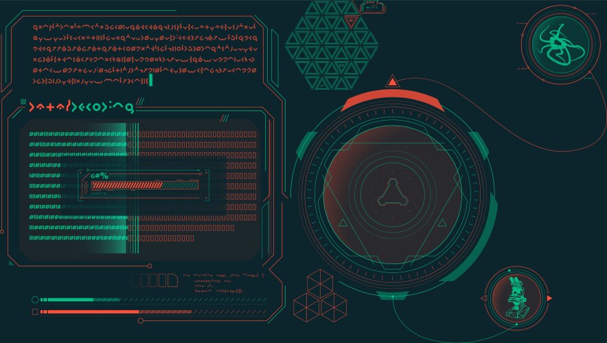 Circular digital hud visualisation data elements Vector Image