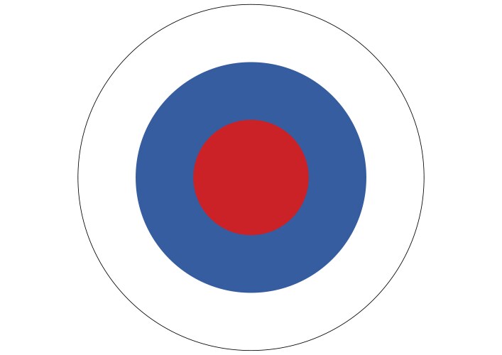 Mod target raf roundel royal air force badge sign Vector Image
