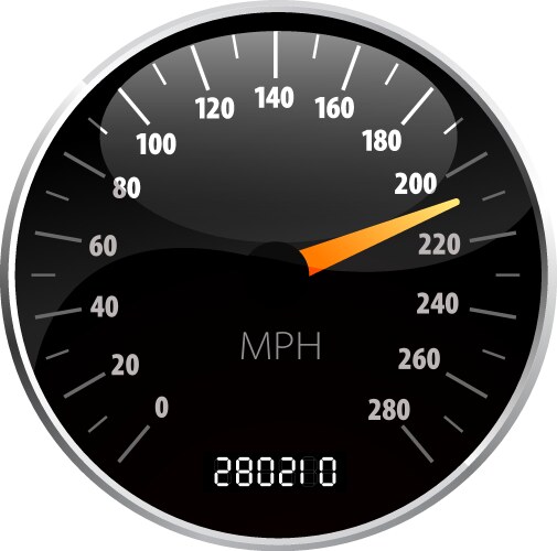 Speed motion background with fast speedometer car Vector Image