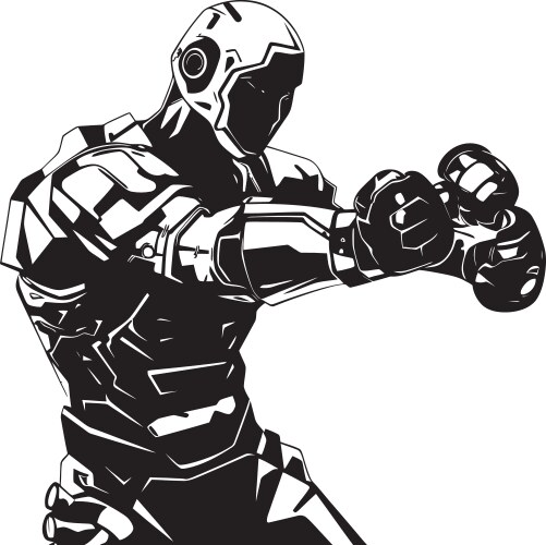 Steel showdown robot boxer design circuit Vector Image