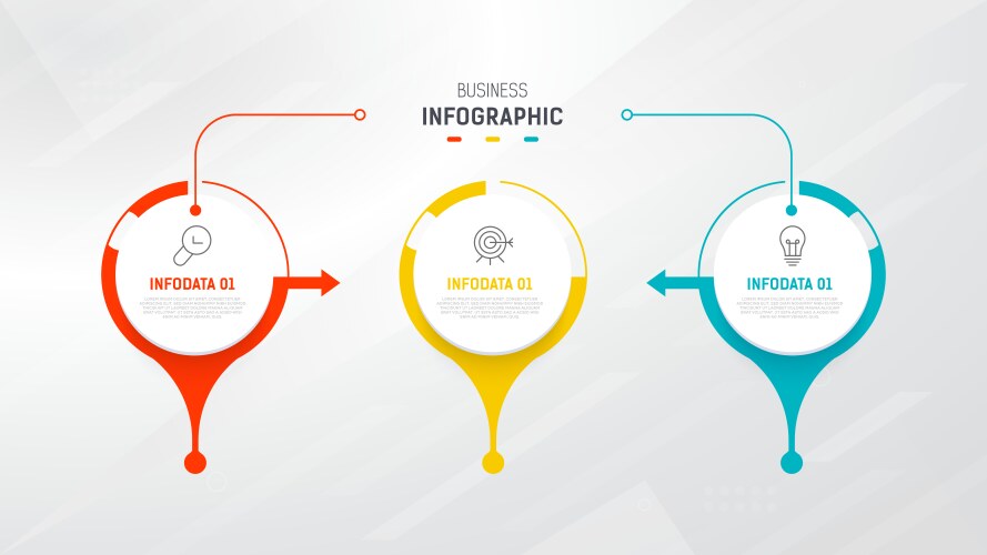 Three step infographic label design template Vector Image