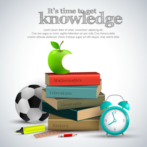 Knowledge cartoon composition Royalty Free Vector Image