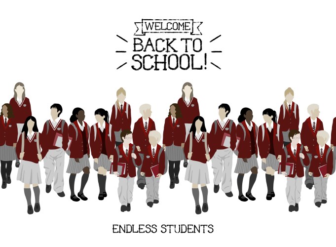 Class group portrait smiling girls and boys Vector Image