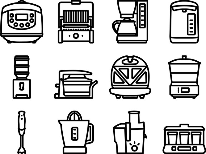 Kitchen icon set graphic design Royalty Free Vector Image