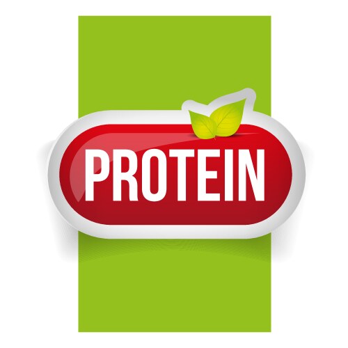 Whey protein sign red label Royalty Free Vector Image