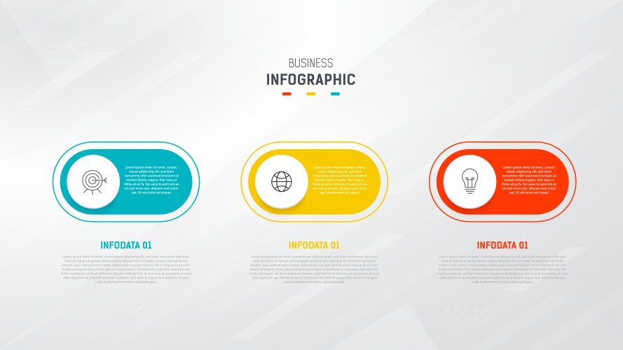 Three step infographic label design template Vector Image