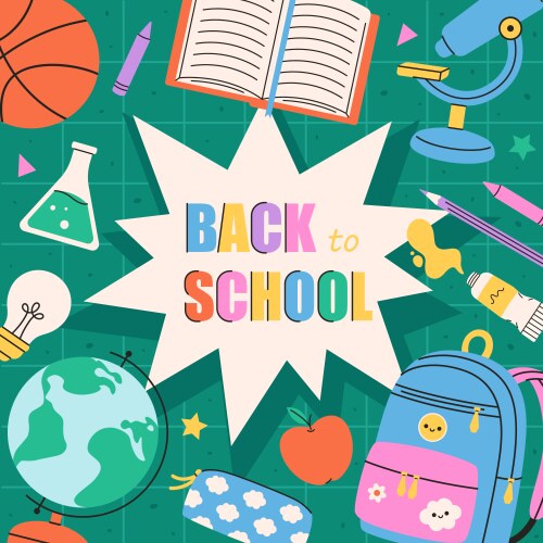 Trendy school poster background modern design Vector Image