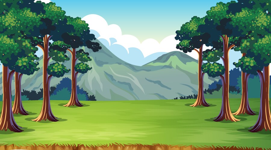 Beautiful green nature landscape Royalty Free Vector Image