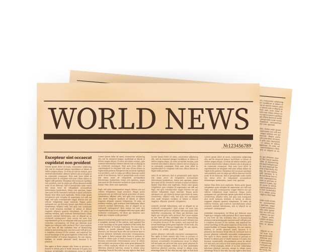 Newspaper page realistic vintage Royalty Free Vector Image