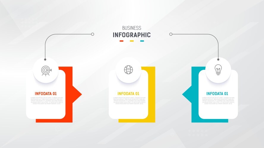 Three step infographic label design template Vector Image
