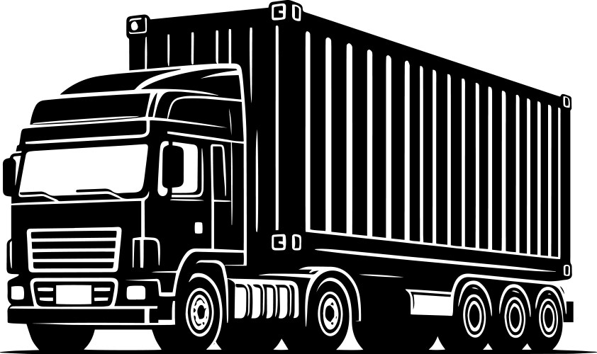 Argo container truck silhouette flat isolated Vector Image