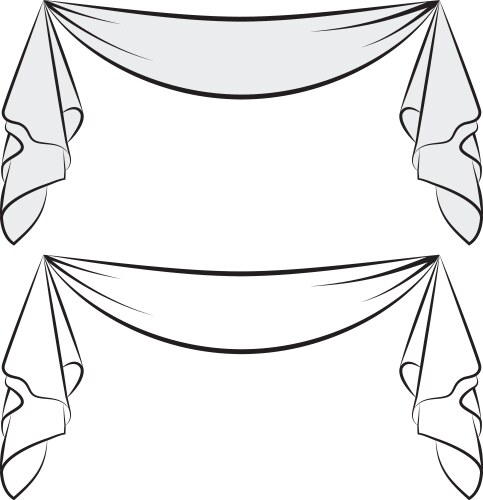 Ribbon banner hand drawn sketch Royalty Free Vector Image