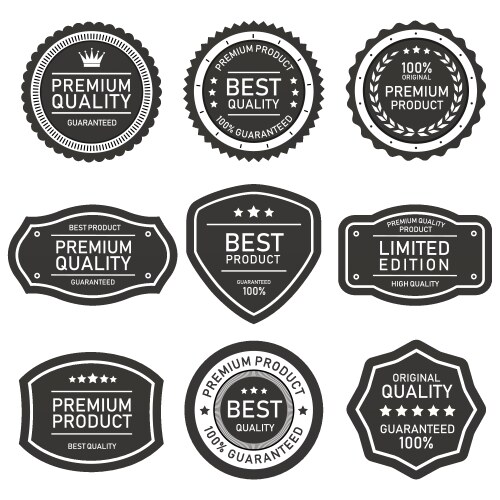 Best quality label badges Royalty Free Vector Image