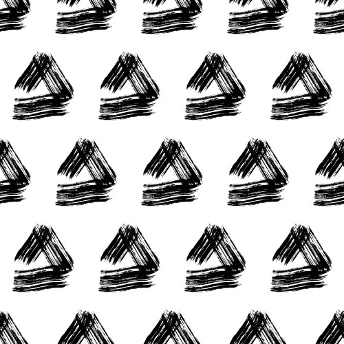 Seamless pattern with black triangle grunge brush Vector Image