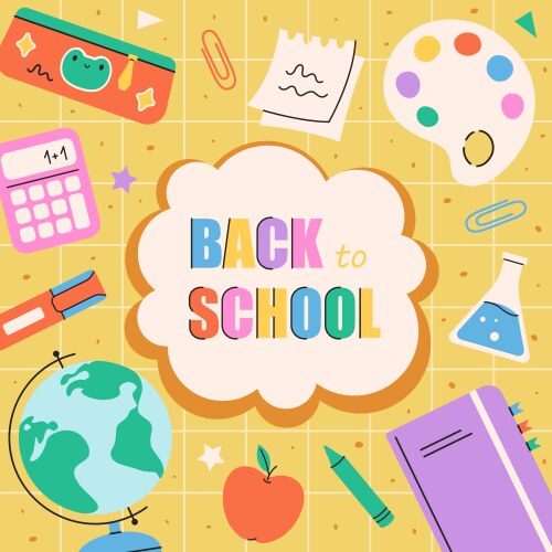Trendy school poster background modern design Vector Image
