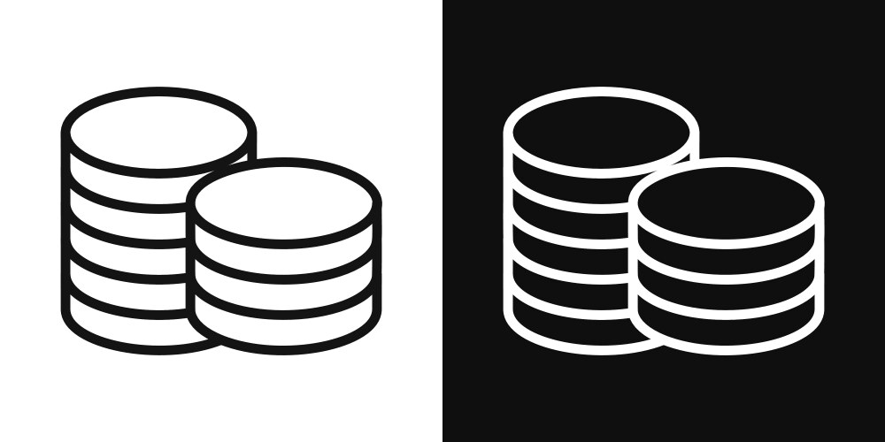 Coins icon Royalty Free Vector Image - VectorStock