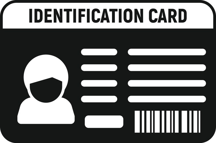 Id card access icon outline name identity Vector Image
