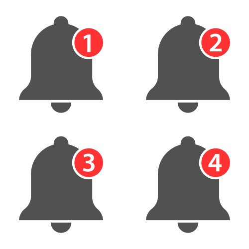 Notification bell icon inbox message Royalty Free Vector