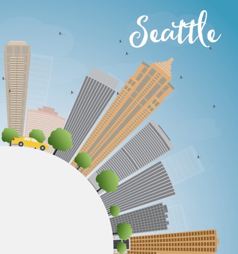 Seattle skyline Royalty Free Vector Image - VectorStock