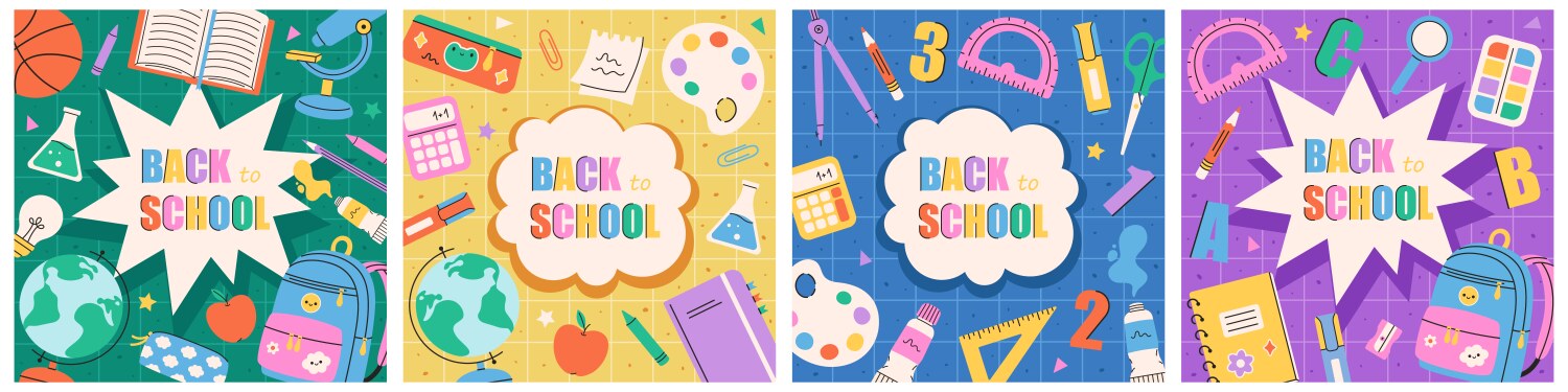 Trendy school poster background modern design Vector Image