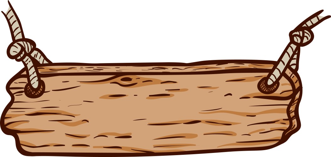 Cartoon wooden signboard banner hanging wood sign Vector Image