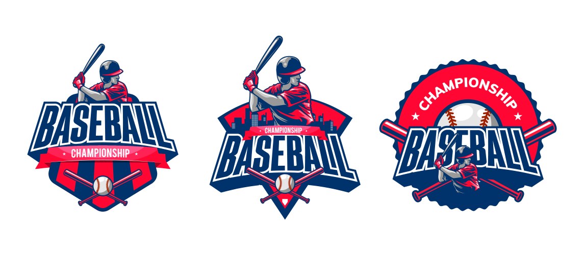 Baseball logo design Royalty Free Vector Image