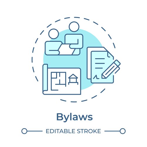 Self-managed hoa soft blue concept icon Royalty Free Vector