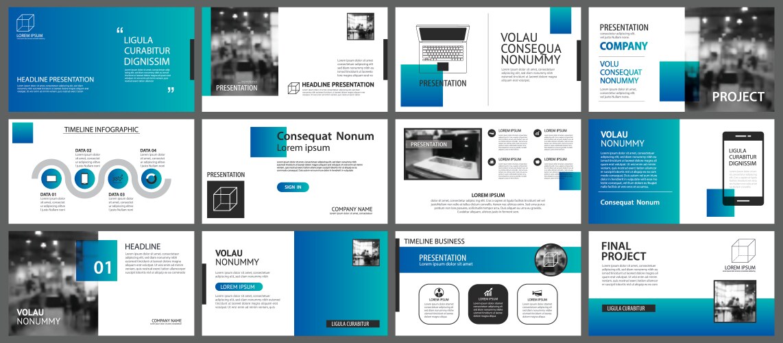 Template of white slides for presentations Vector Image