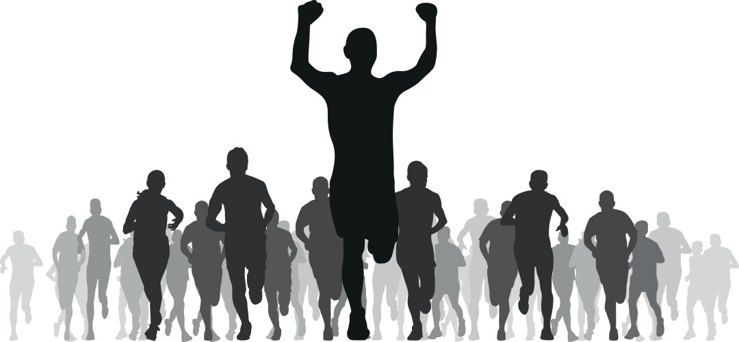 Group of runners Royalty Free Vector Image - VectorStock